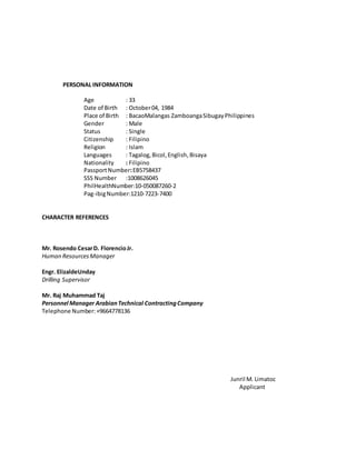 Junril Limatoc CV | DOCX