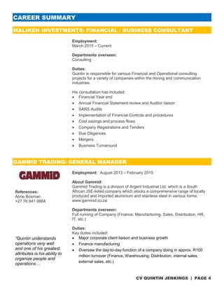 201608_CV_Quintin Lionel Jenkings (3) (1) | PDF | Management Consulting ...