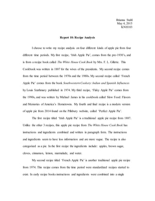 Report 10 Recipe Analysis | DOCX