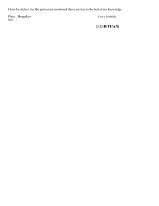 CHETHAN new (1) | DOC | Civil Engineering Industry | Industries