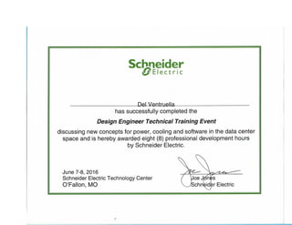 schneider electric certificate from two day course | PDF