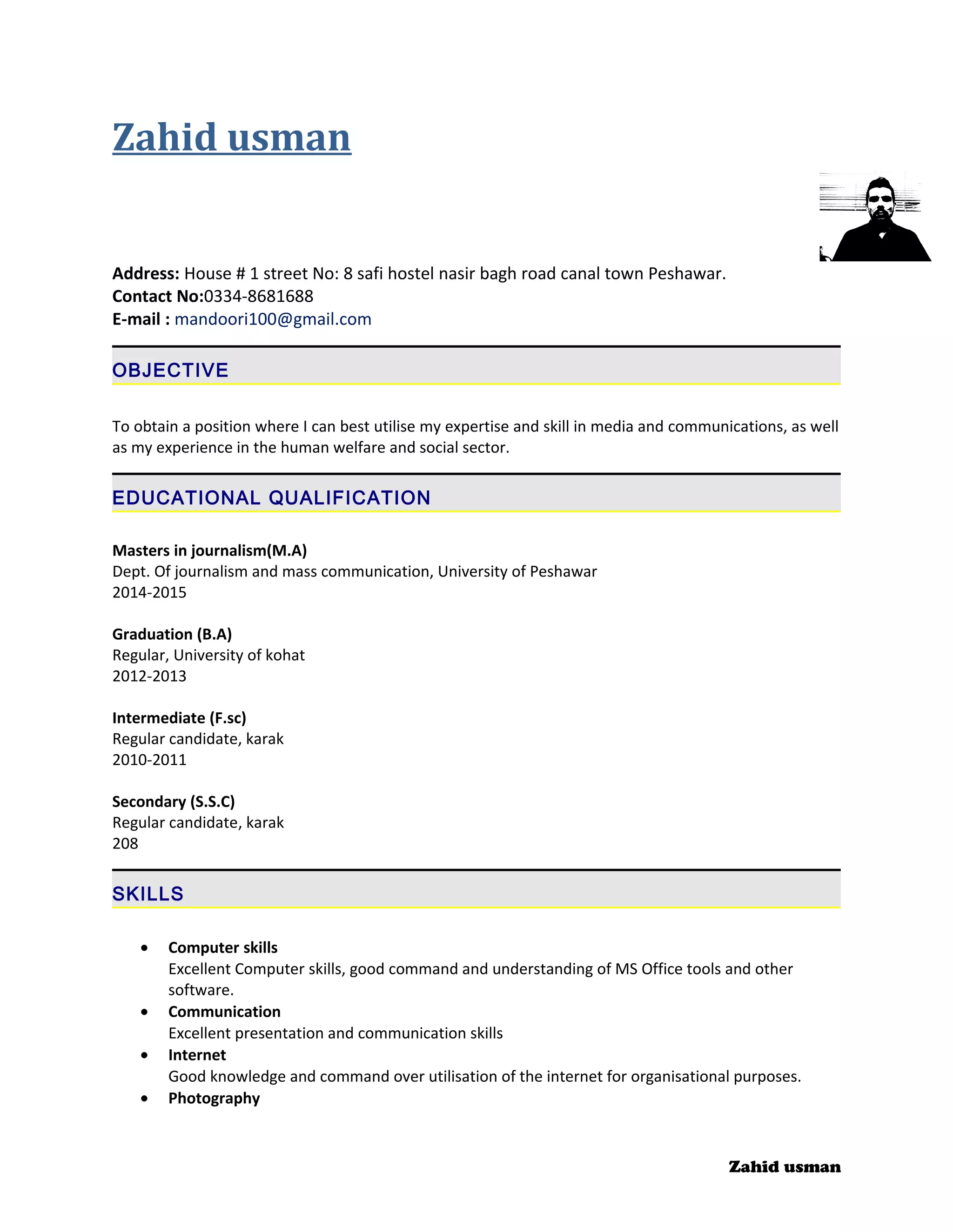 zahid usman cv (2) | DOC
