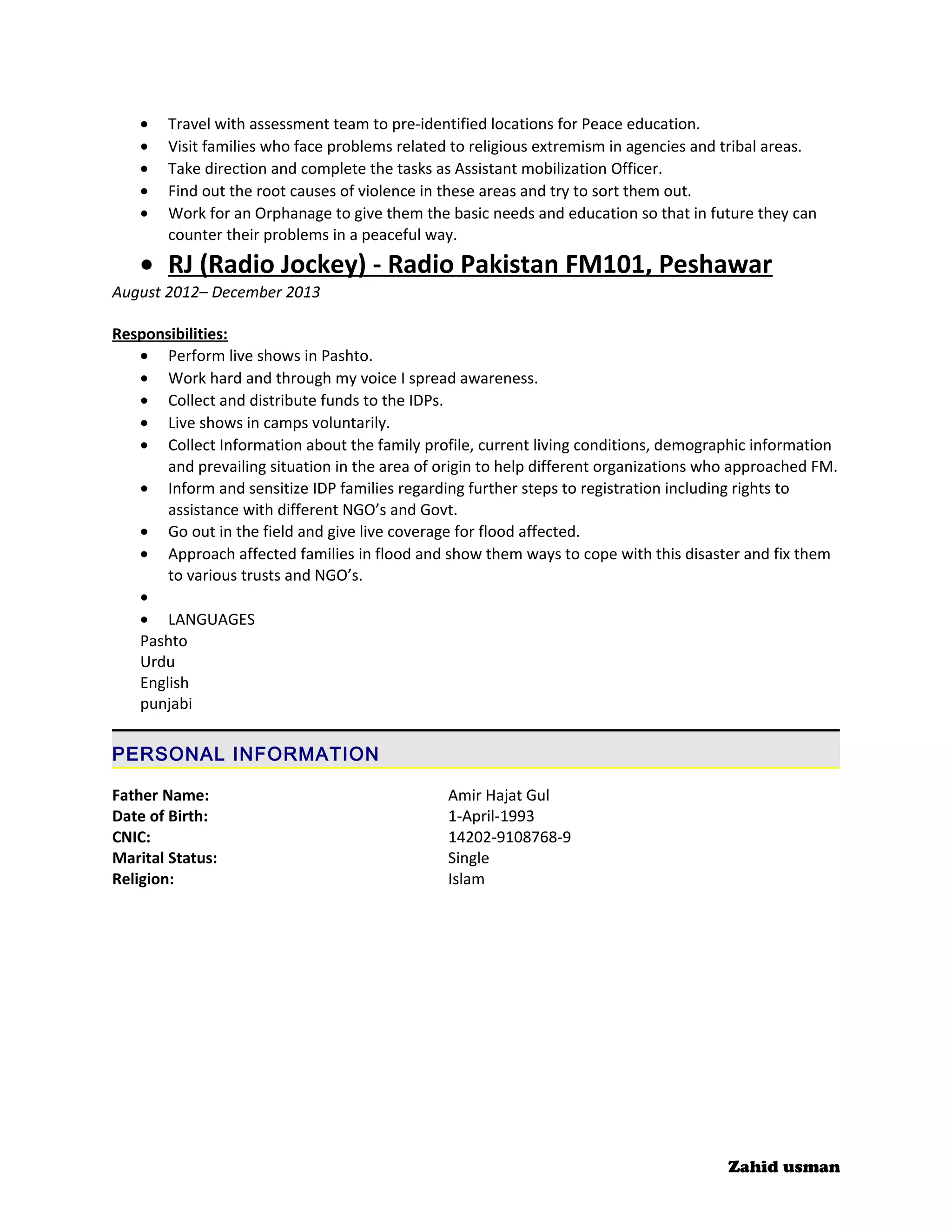 zahid usman cv (2) | DOC