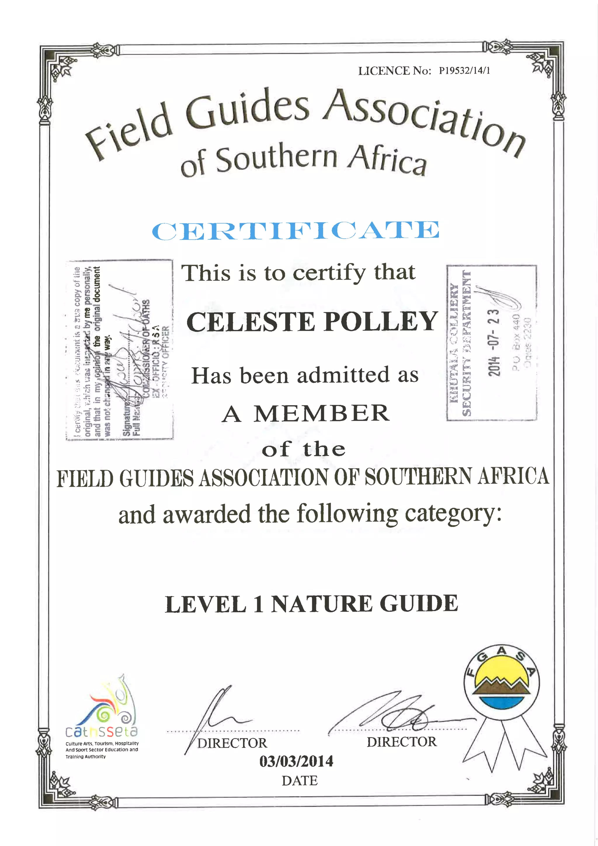 Certificate Field Guide Level 1 | PDF