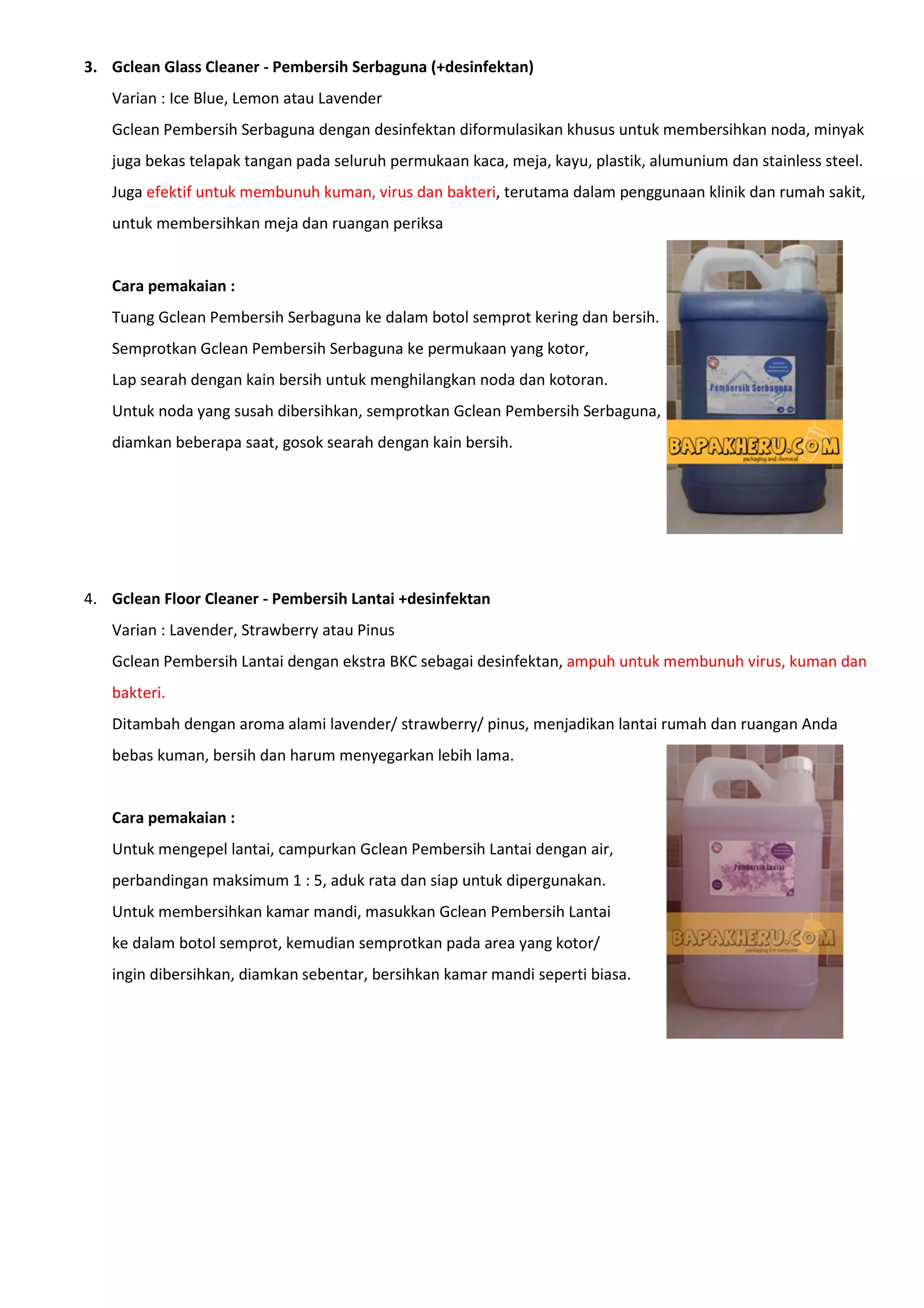 Gclean Product Knowledge | PDF