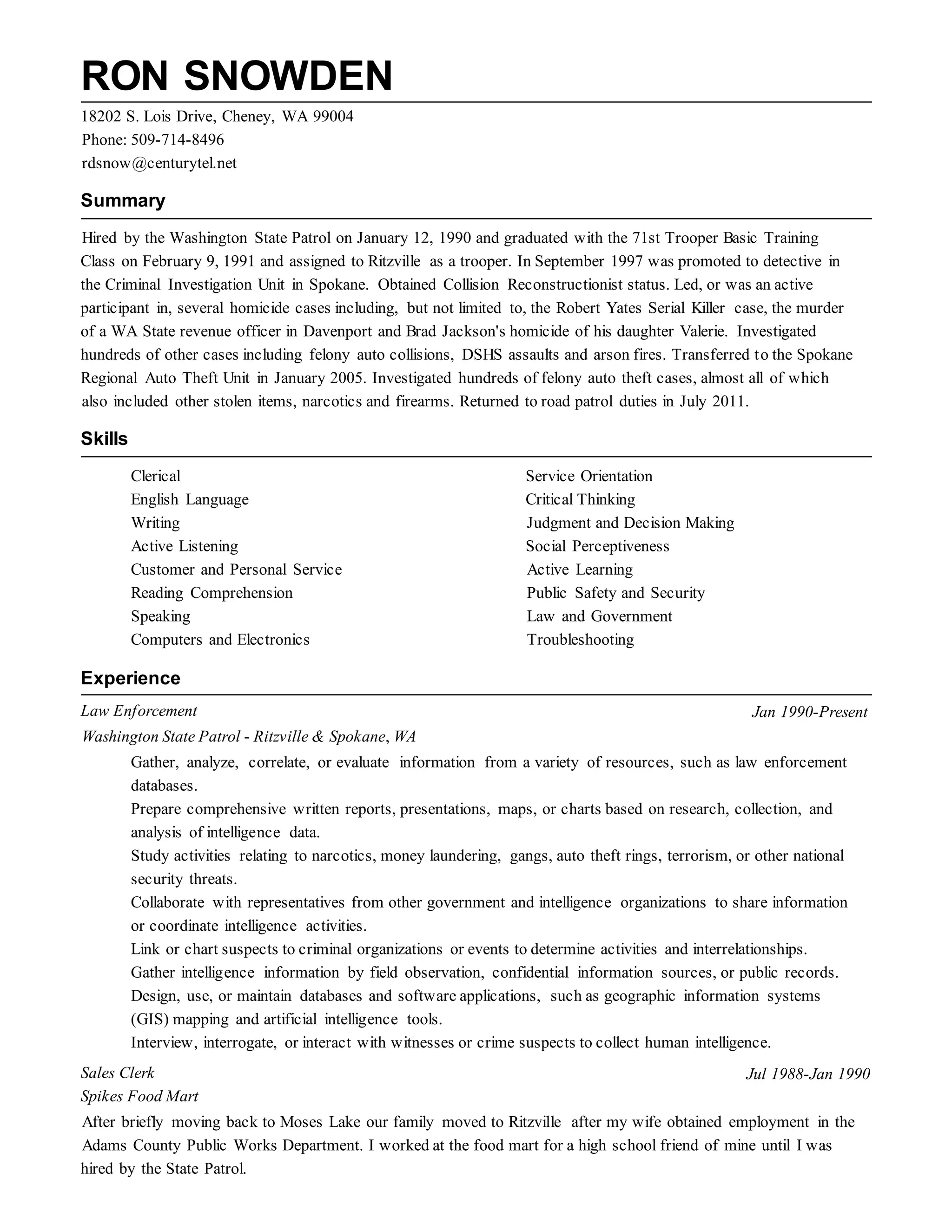 Ron Resume 2 | DOCX
