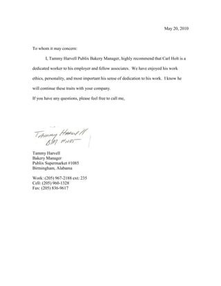 Publix letter of recommendation | PDF