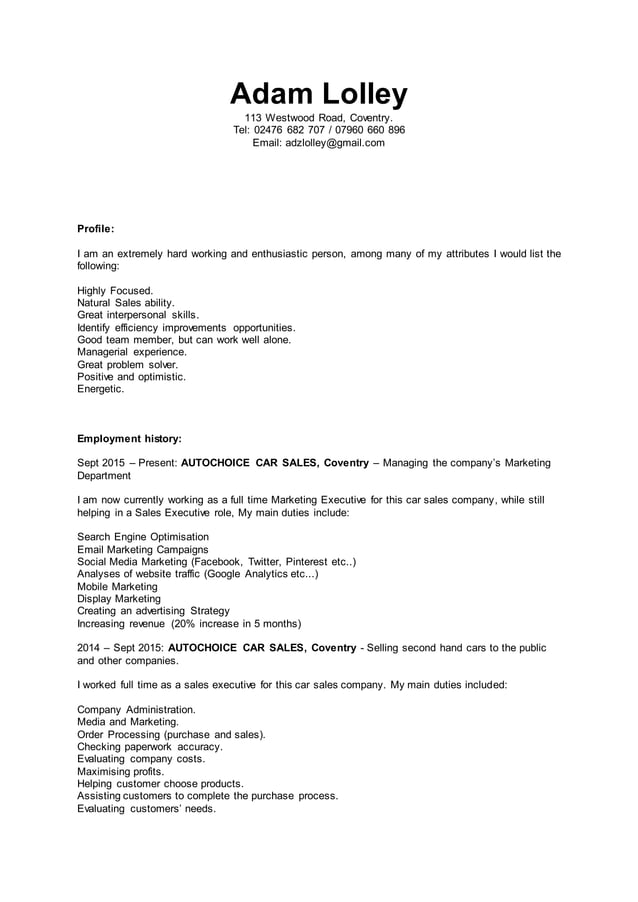 Adam Lolley CV | DOCX
