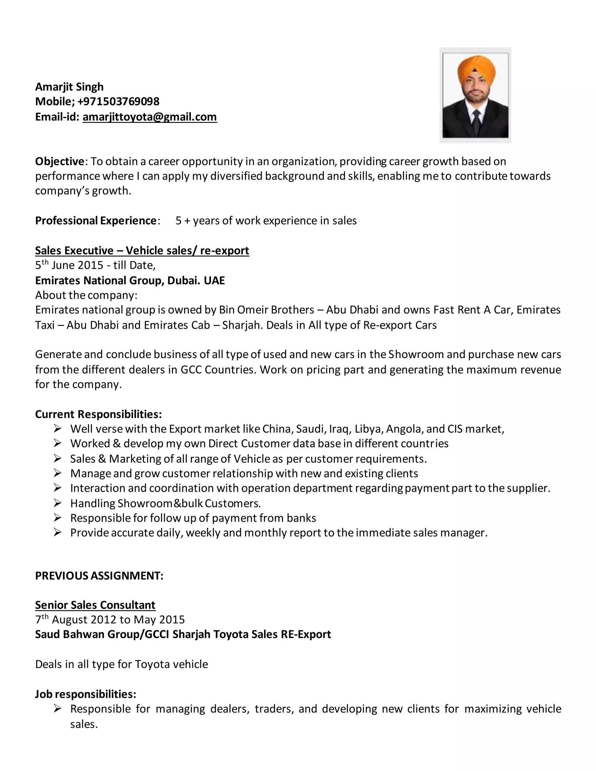 resume amarjit | DOCX