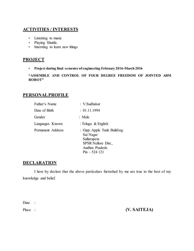 SAI TEJA resume | DOCX