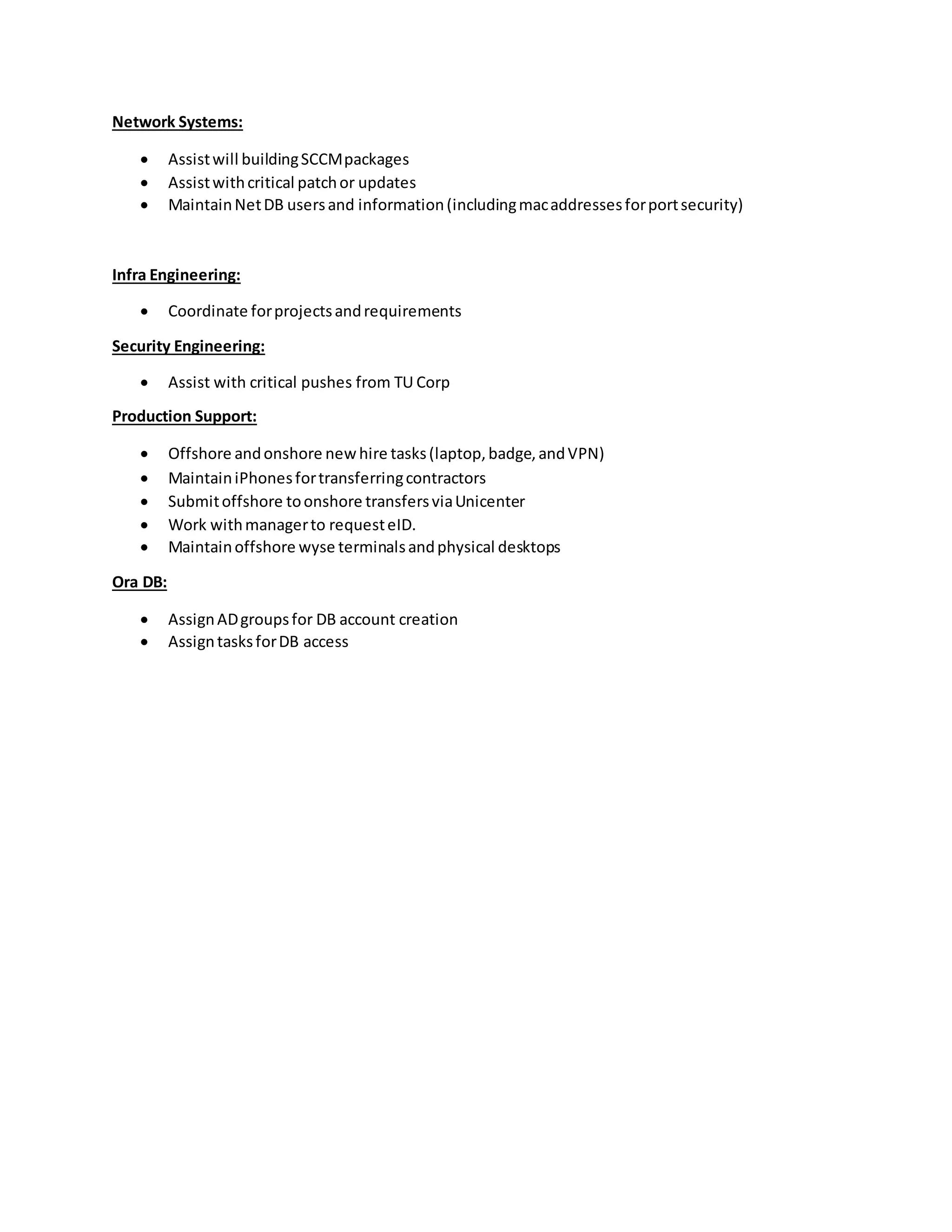 TUCI Desktop Support Responsibilities and Duties | DOCX | IT and ...