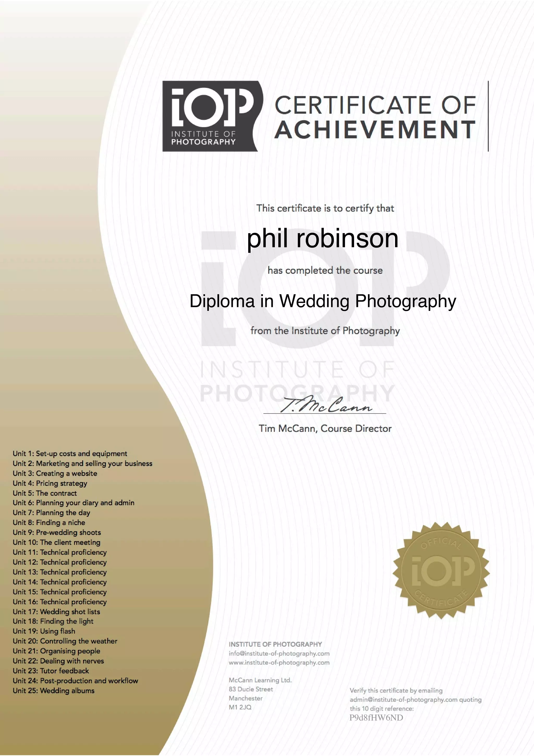 Diploma_in_Wedding_Photography_Certificate | PDF | Wedding | Personal ...