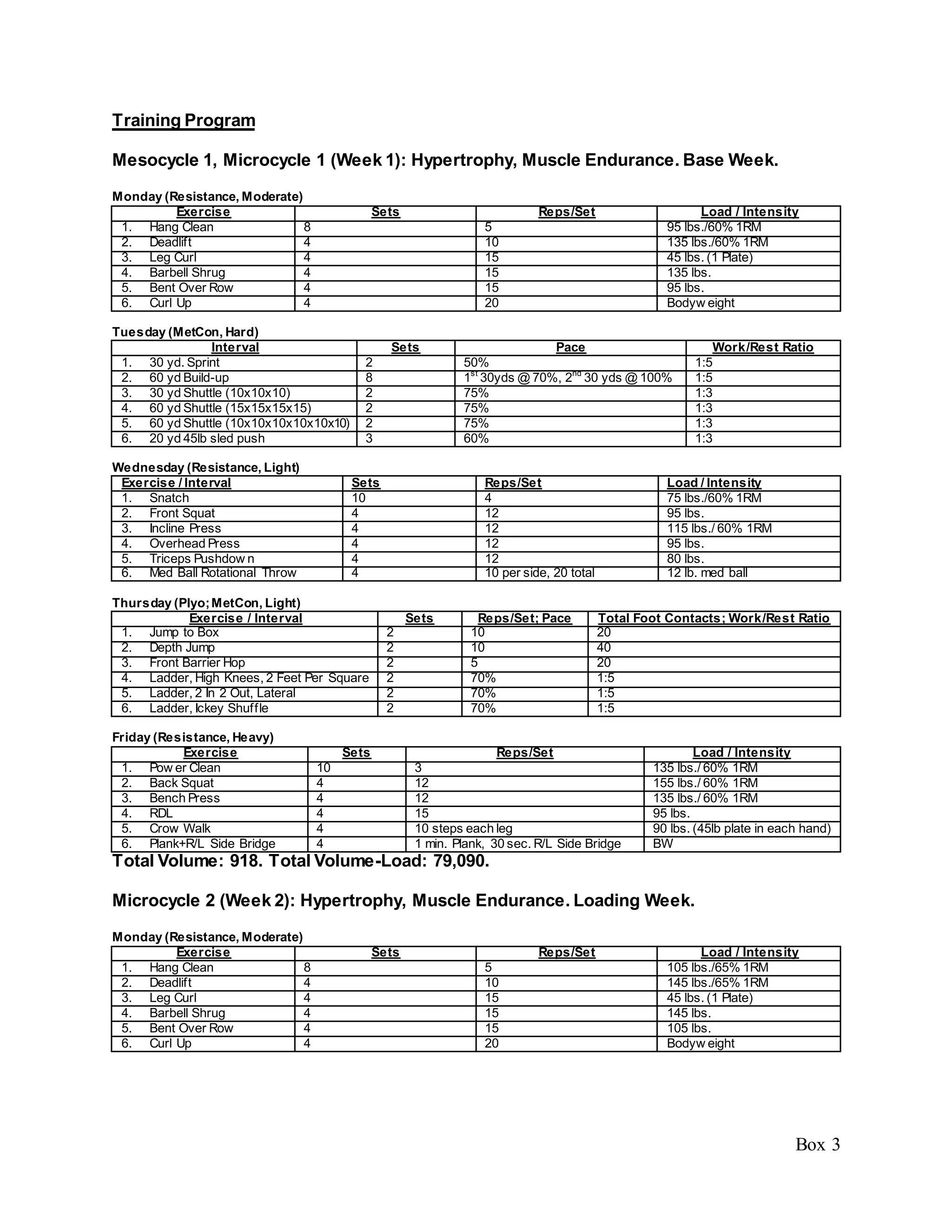 Sample Workout Program | DOCX | Physical Therapy | Wellness