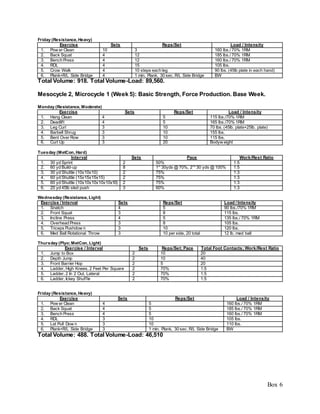 Sample Workout Program | DOCX | Physical Therapy | Wellness