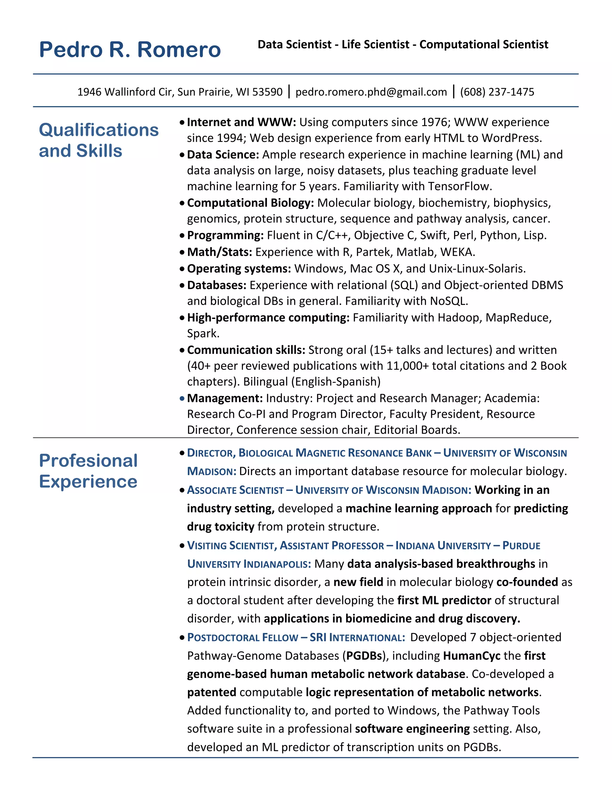 Pedro Romero Resume 2017vXweb | PDF