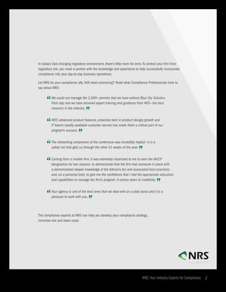 NRS-overview-brochure | PDF | Financial Regulation | Economy