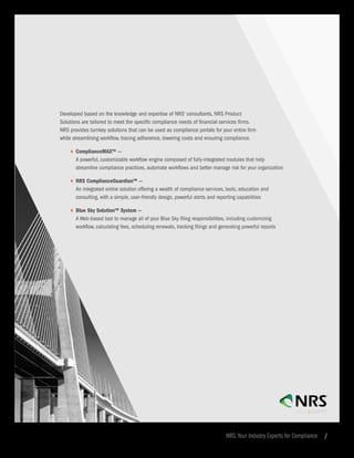 NRS-overview-brochure | PDF | Financial Regulation | Economy