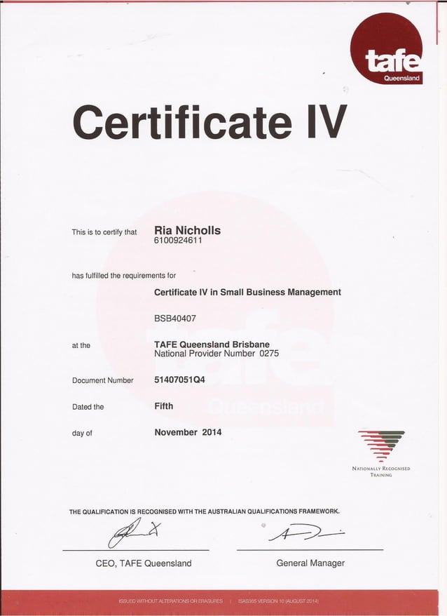Cert IV in Small Business Management | PDF