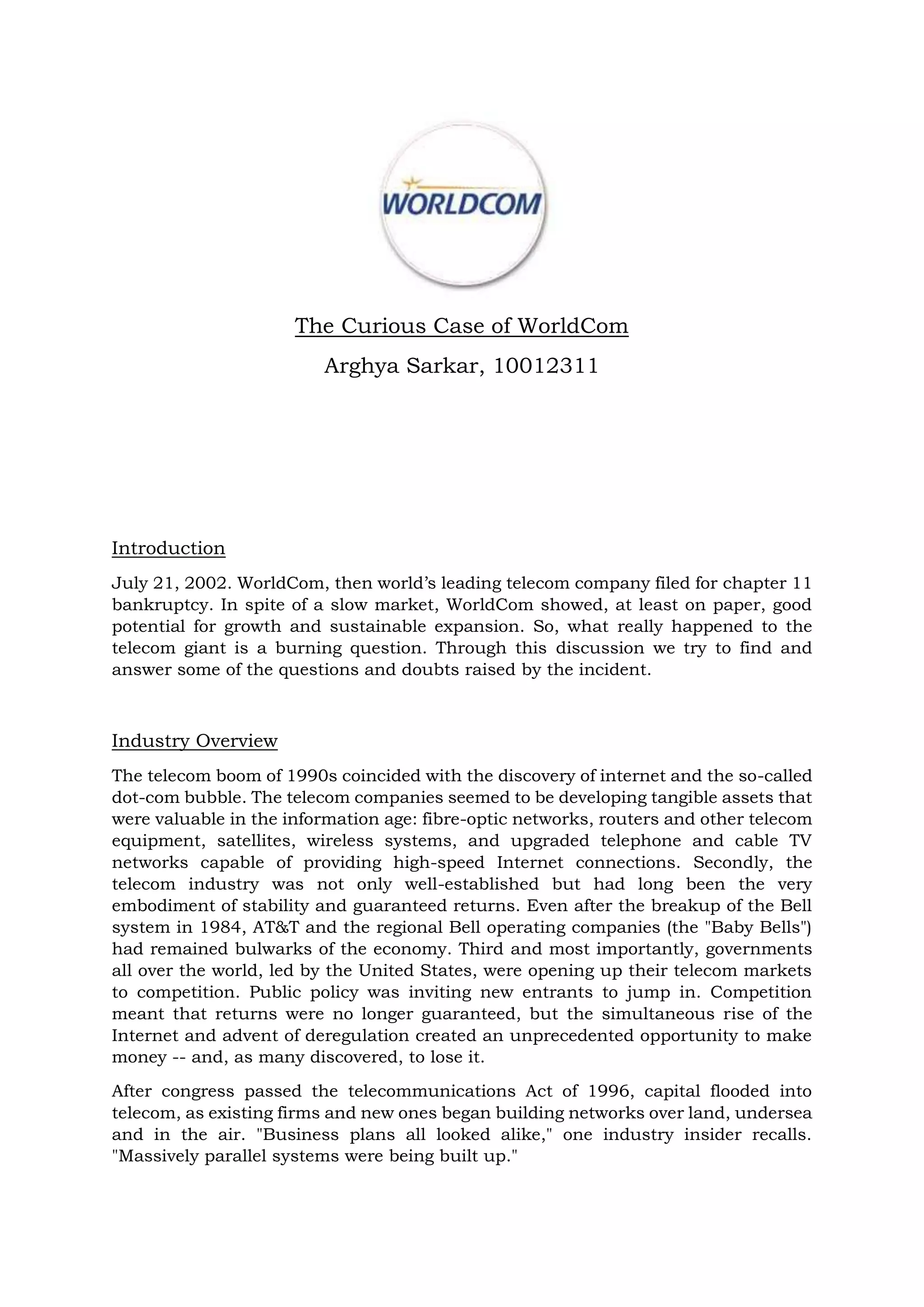 The Curious Case of WorldCom | PDF