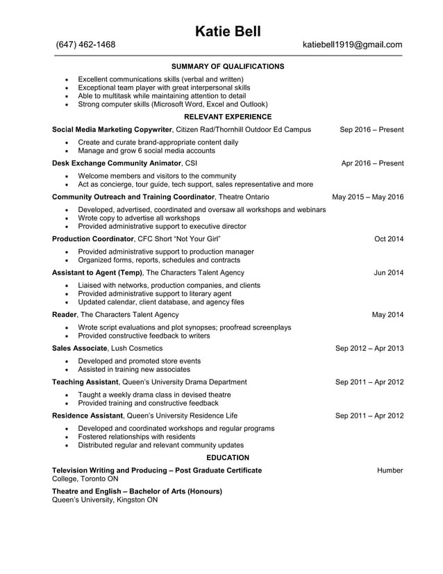 KatieBell2016resume | PDF