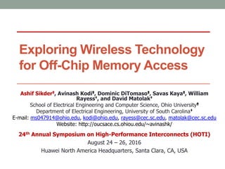 Exploring Wireless Technology for Off-Chip Memory Access | PPTX ...
