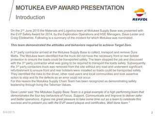 EVP Award - Motukea - 2-Jun-2015 | PDF