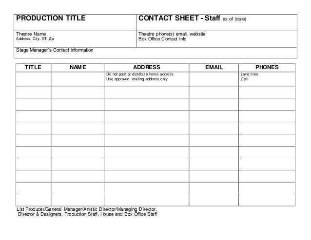 Contact Sheet Artistic & Production Staff - Copy