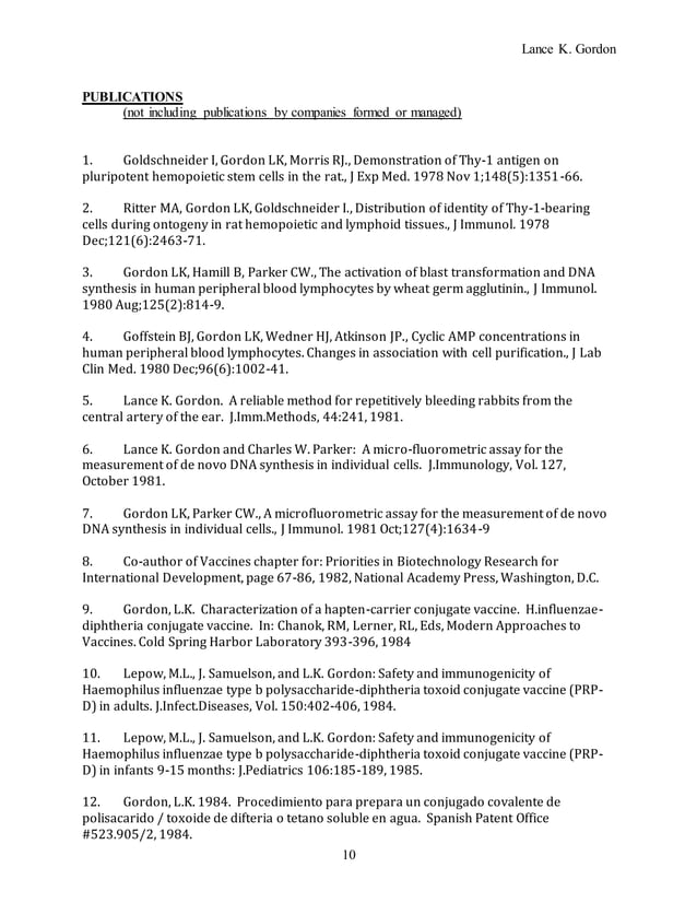 Lance Gordon CV 03042015 | DOCX | Infectious Diseases | Diseases and ...