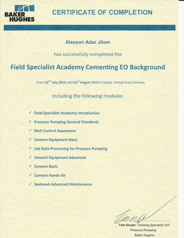 Alexson Adar Jilom Certificate | PDF
