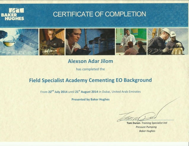 Alexson Adar Jilom Certificate | PDF
