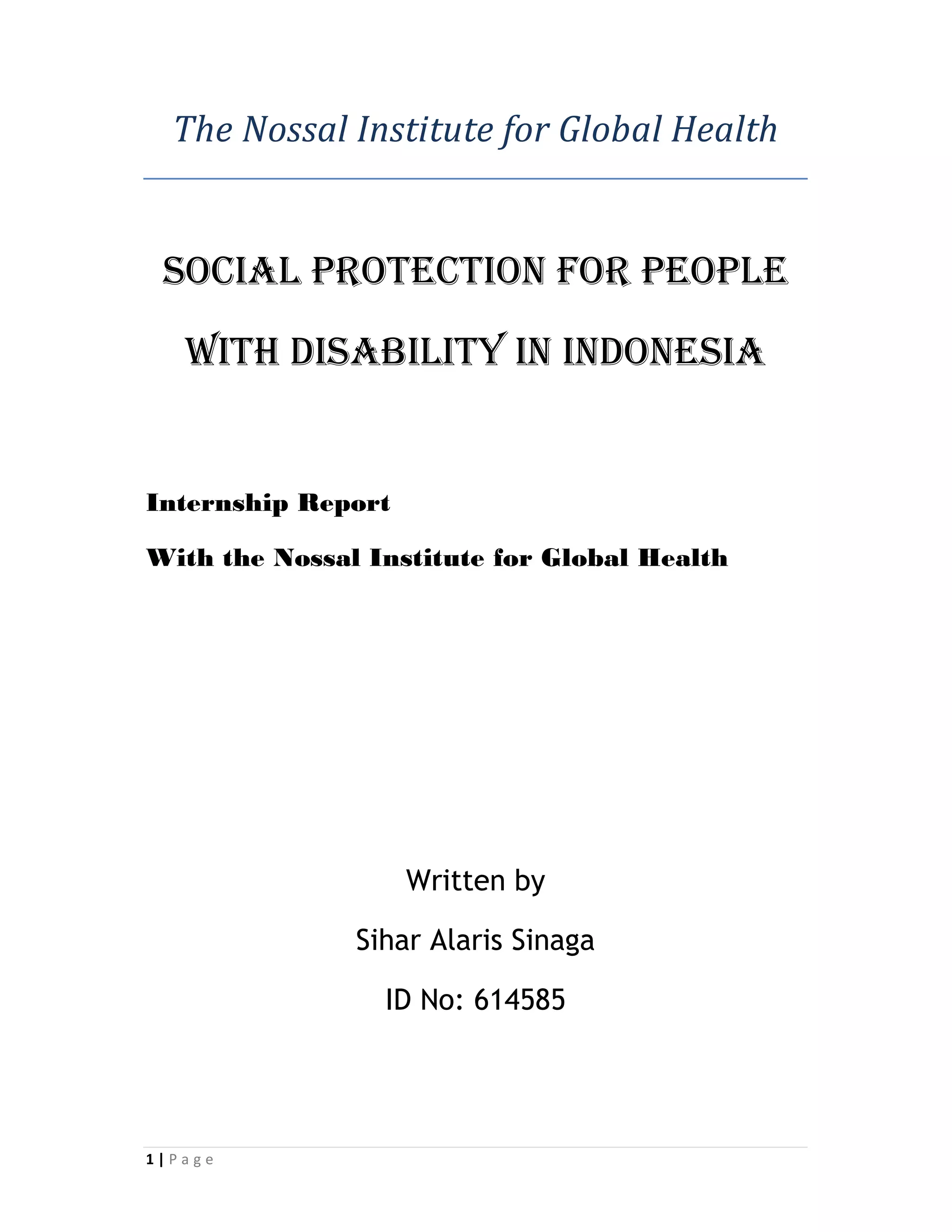 Report on Indonesia's Social Protection for PwD | PDF