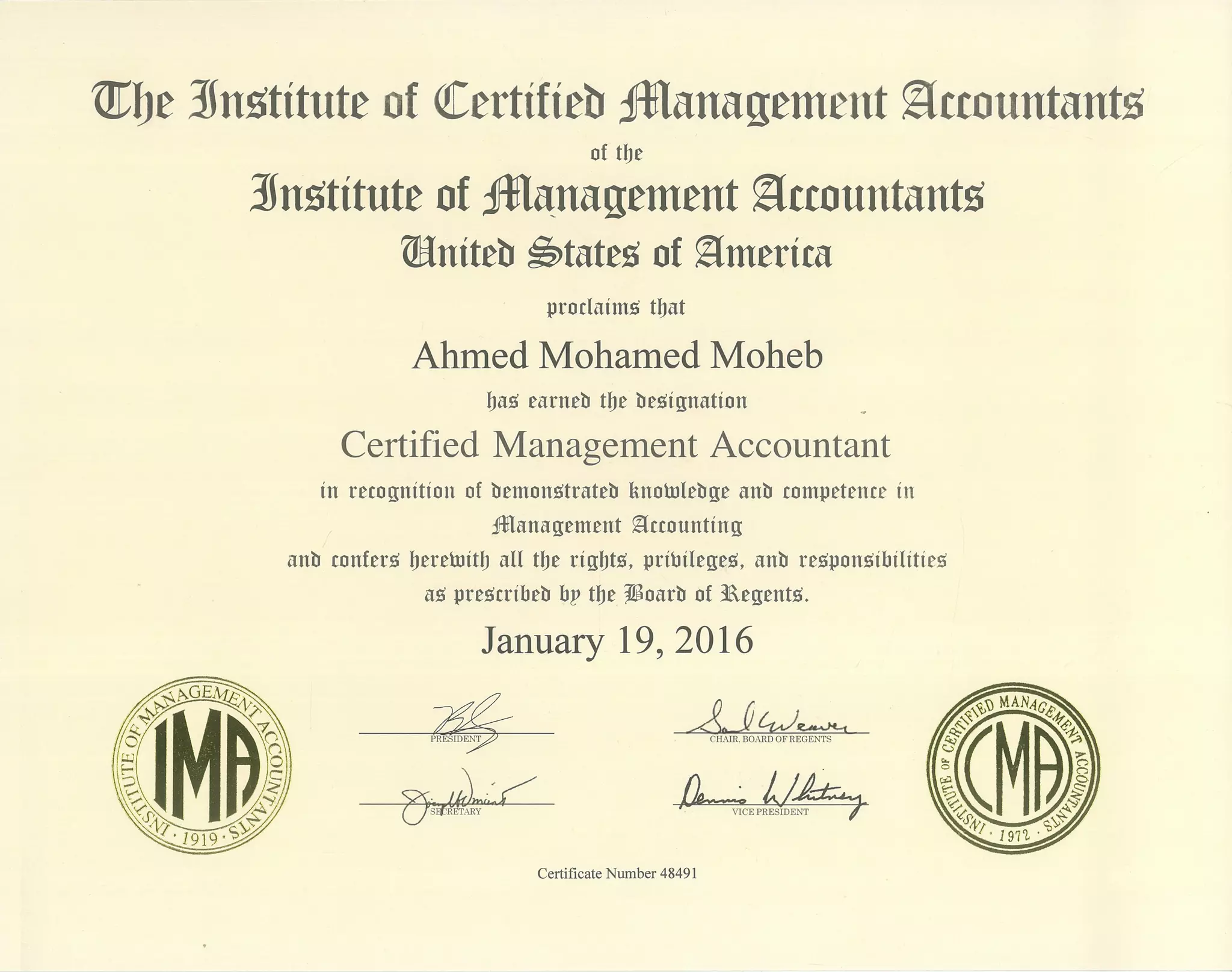 CMA CERTIFICATE | PDF