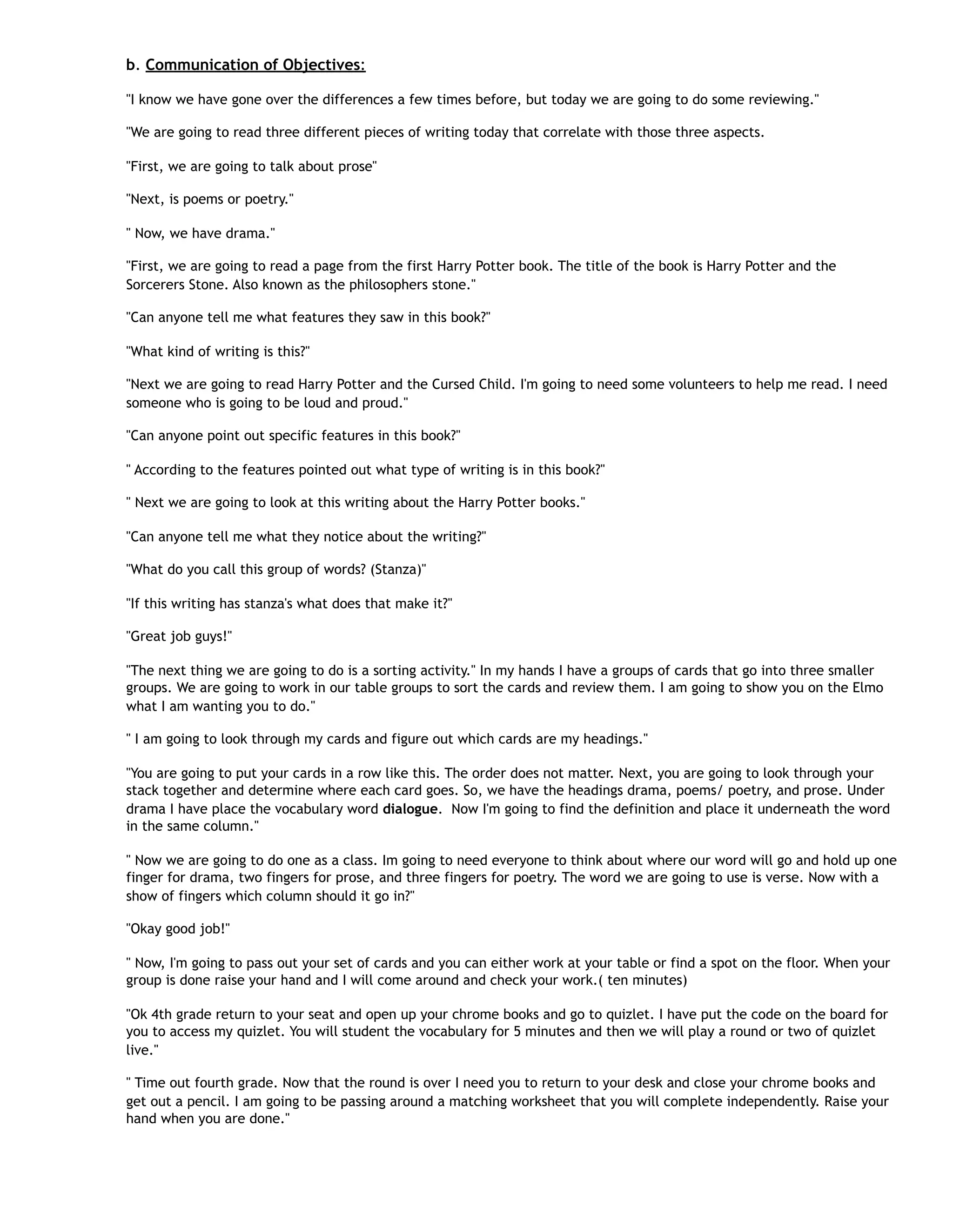 ELA Lesson plan | PDF