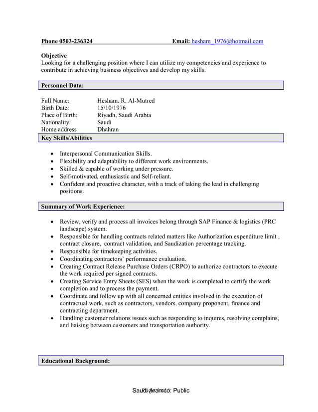 Hesham CV | PDF