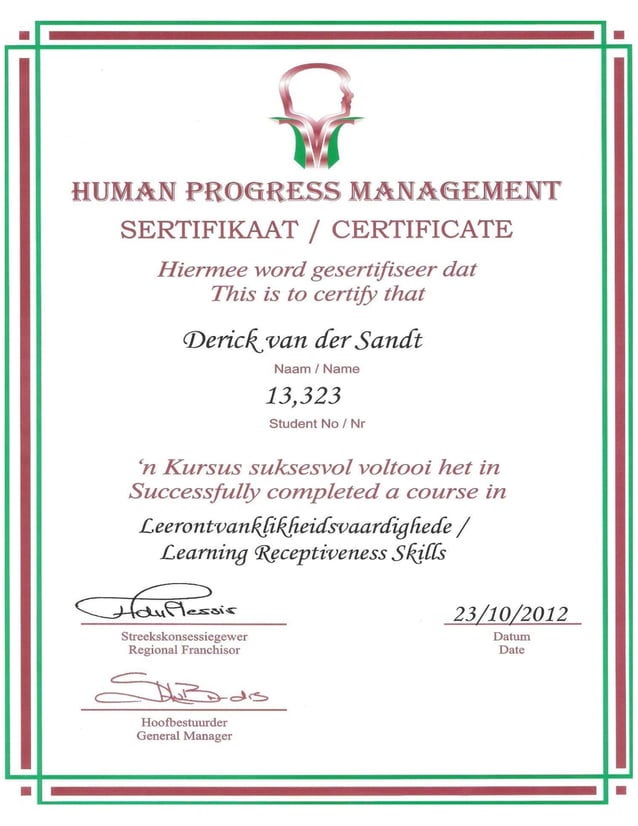 HPM (Human Progress Management) Certificate | PDF