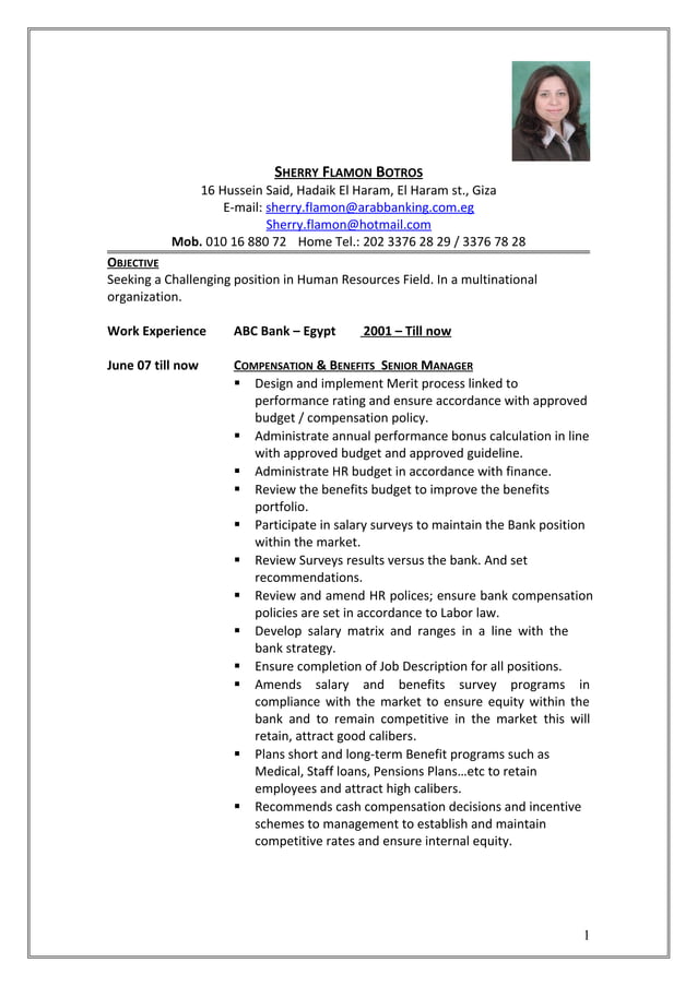 Sherry Flamon Botros'cv 2015 | PDF