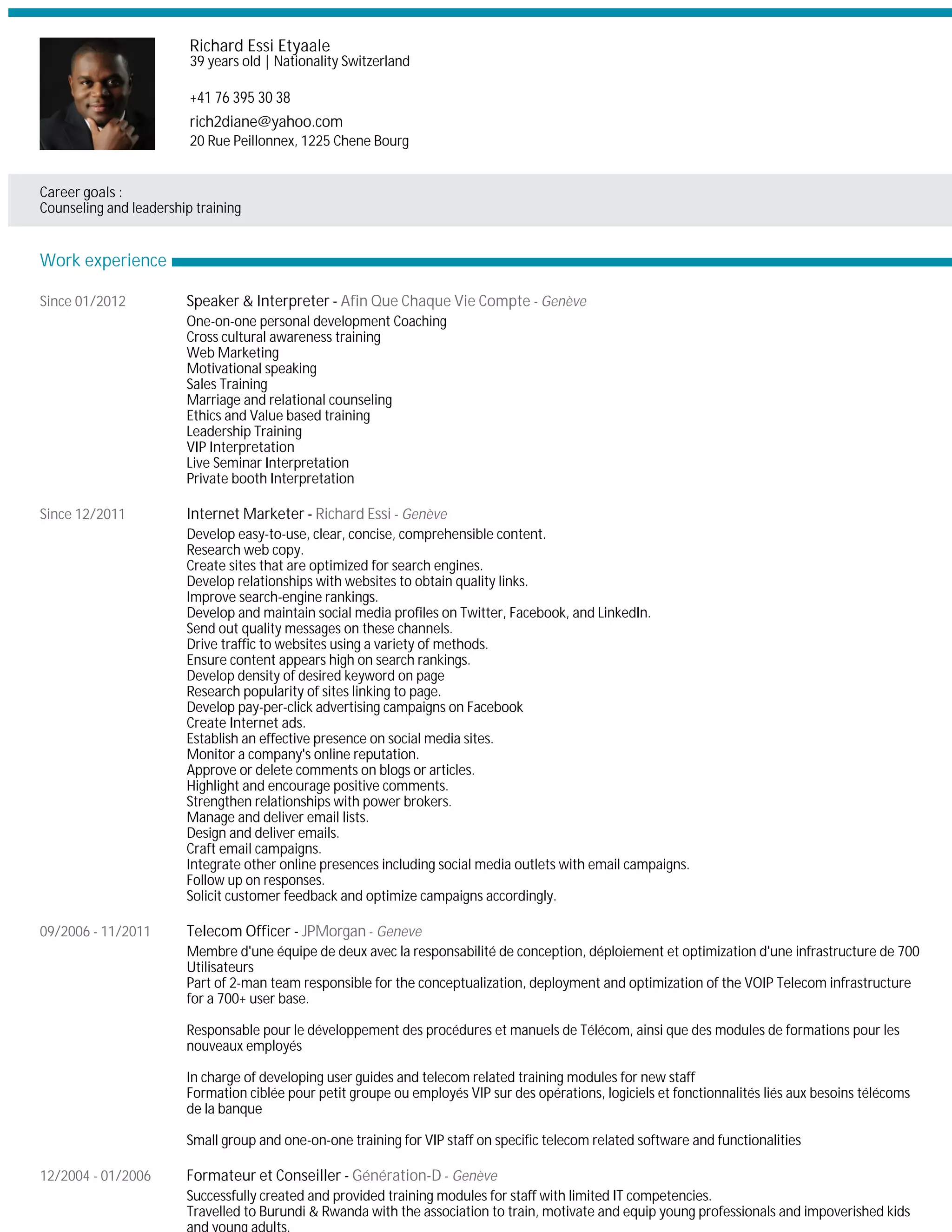 Richard Essi Etyaale CV Jobup | PDF