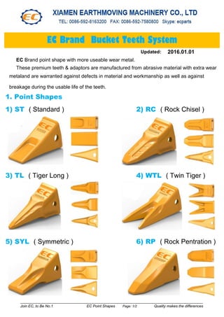 EC_Bucket_Teeth_System_2016 | PDF