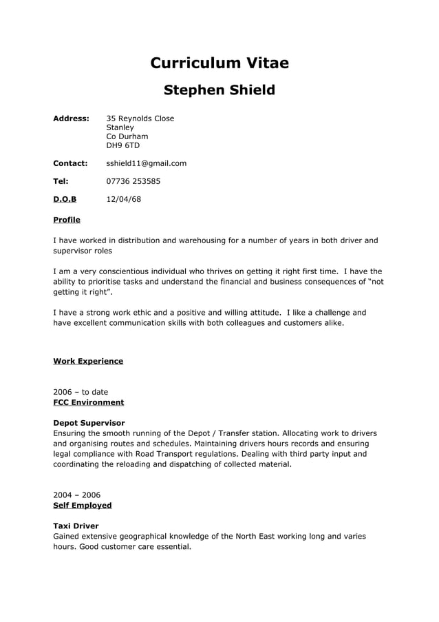stephen shield CV | PDF
