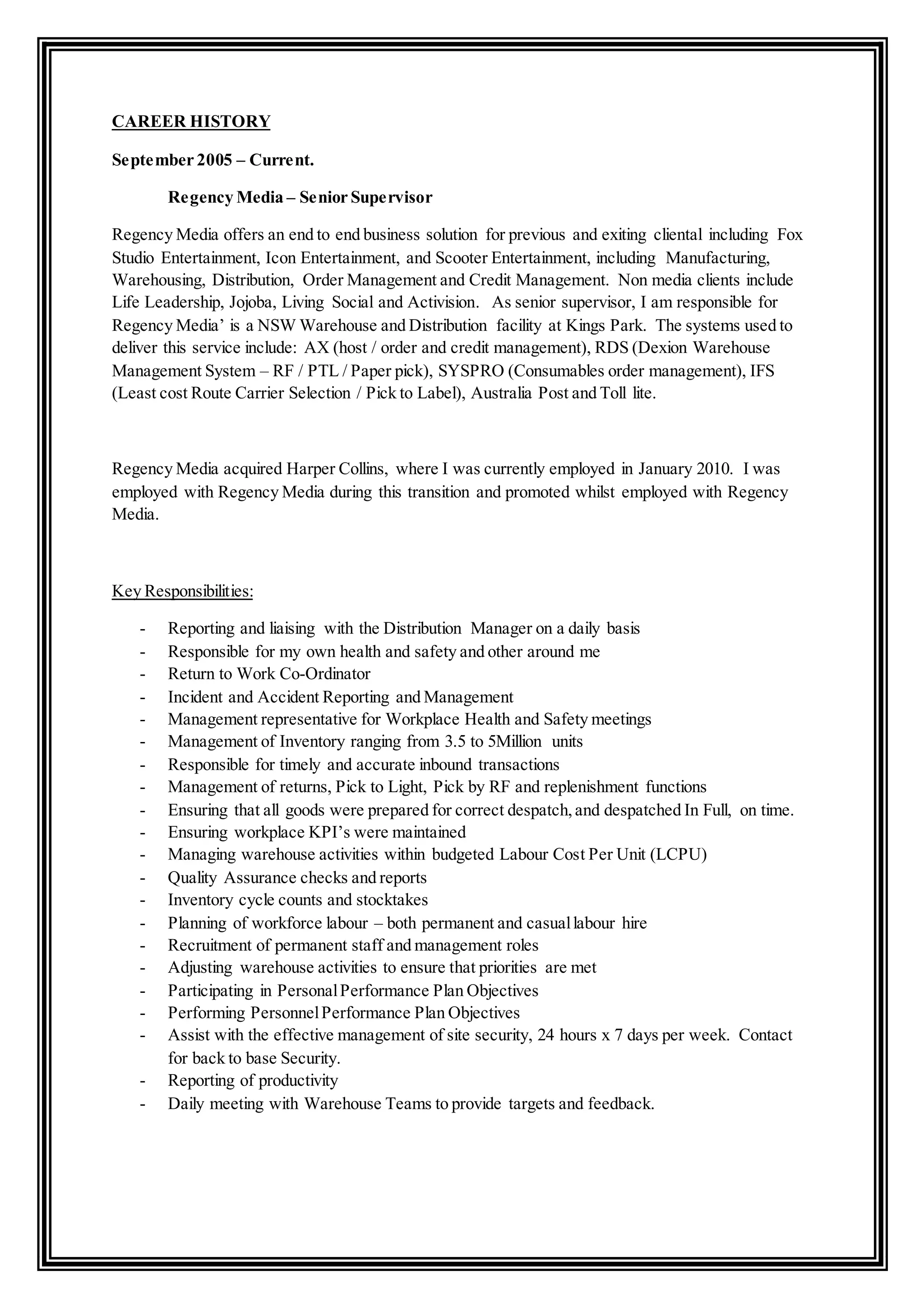 TIM ROLFE Resume complete | PDF