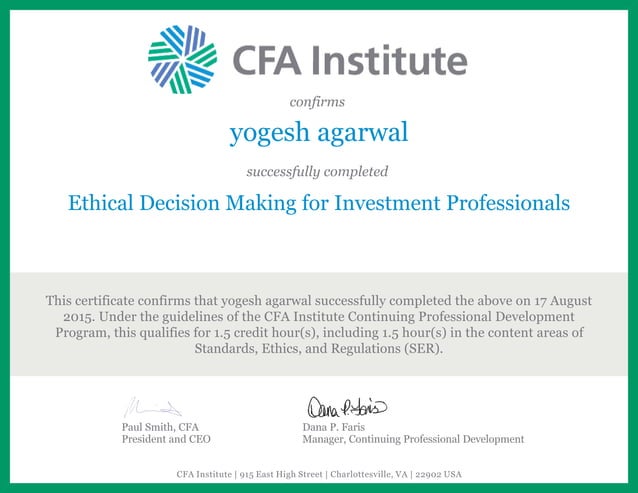 Certificate -Ethics | PPT