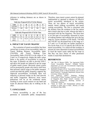 EVALUATION OF TRANSIT ACCESSIBILITY AND LIKELY IMPACT ON TRAFFIC | PDF