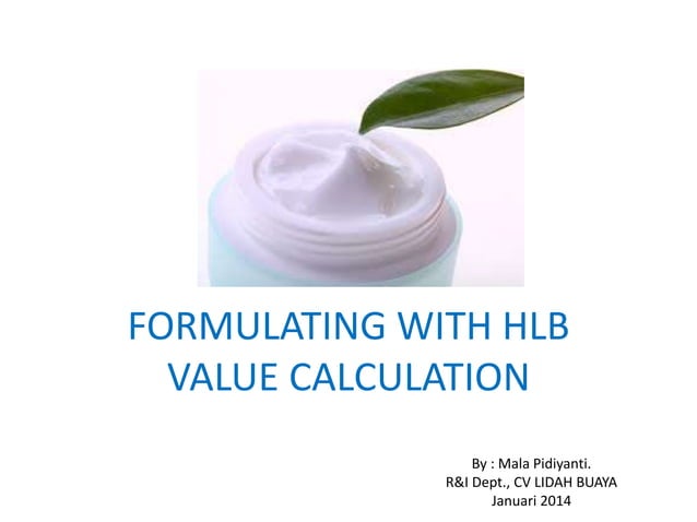 Determining HLB Value | PPTX | Chemistry | Science