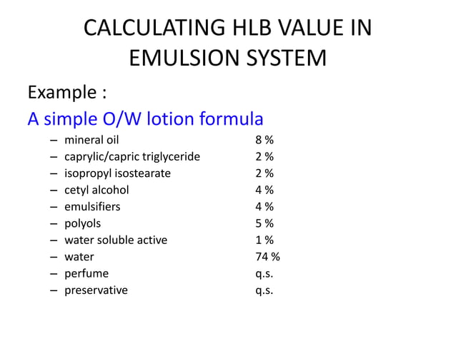 Determining HLB Value | PPTX | Chemistry | Science