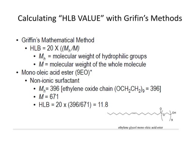 Determining HLB Value | PPTX | Chemistry | Science