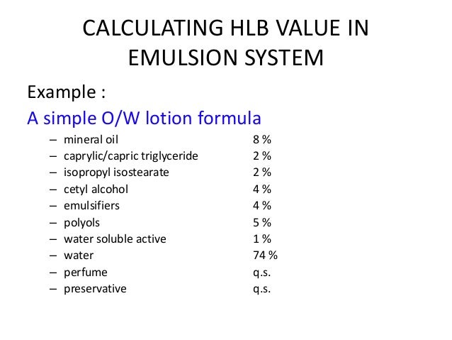 Determining HLB Value