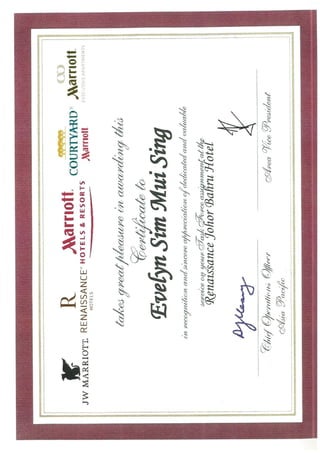 Thank you cert from JB Renaissance | PDF