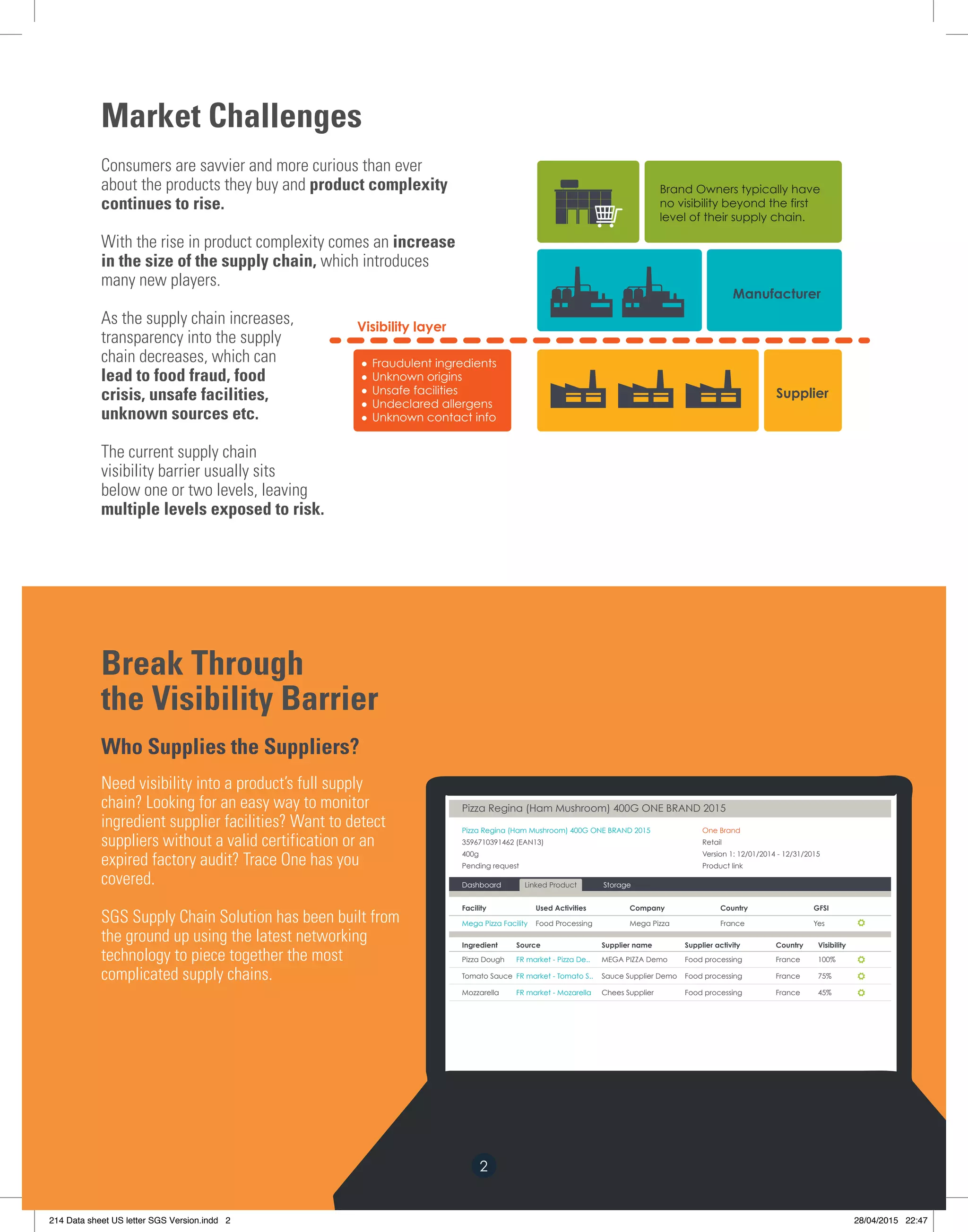 SGS Supply Chain Solution Data Sheet | PDF