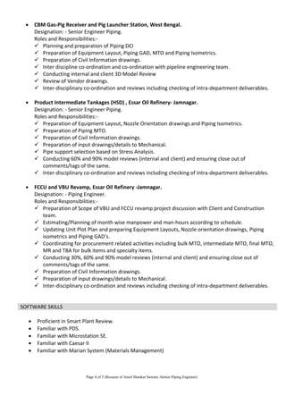 Amol Sawant (Piping Engineer with 10 years experience) docx | PDF