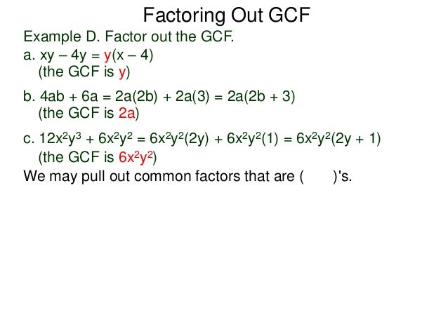 Unit 8 Factoring By Using The Gcf Worksheet
